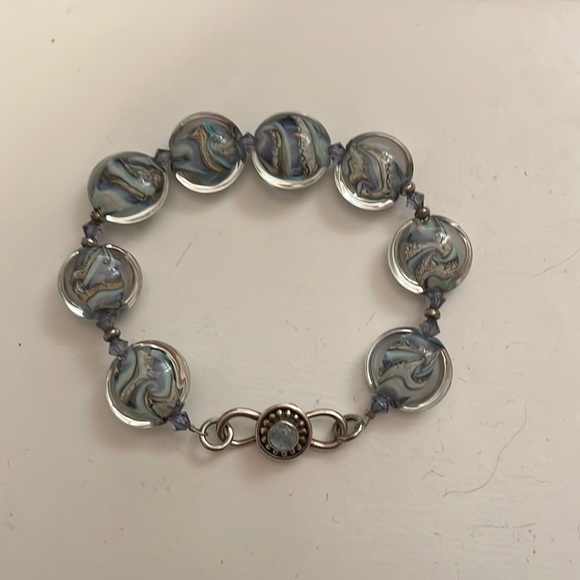 Jewelry | Glass Lampwork Bracelet With Moonstone Clasp | Poshmark